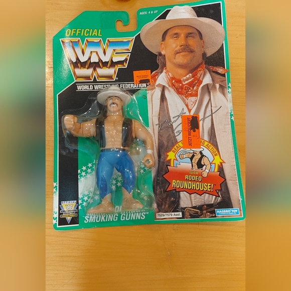 Wwe Toys Wwf 9s Hasbro Smoking Guns Bart Billy Gunn Green Card Factory Sealed Poshmark